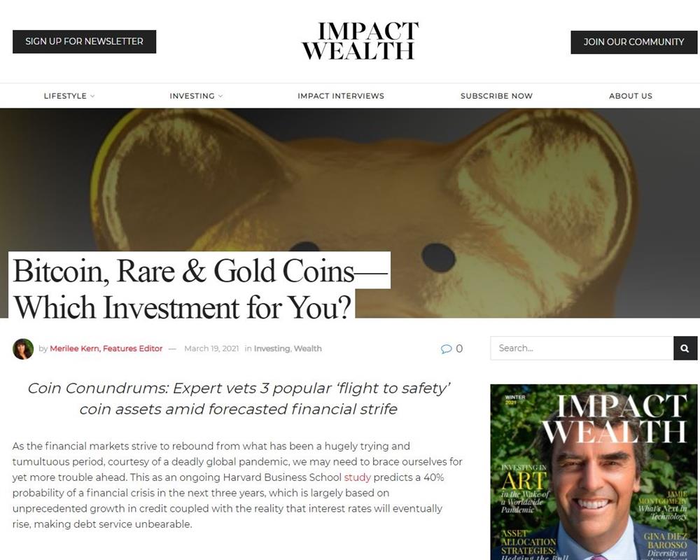 Bitcoin, Rare & Gold Coins- Which Investment is Right for You?- Impact ...