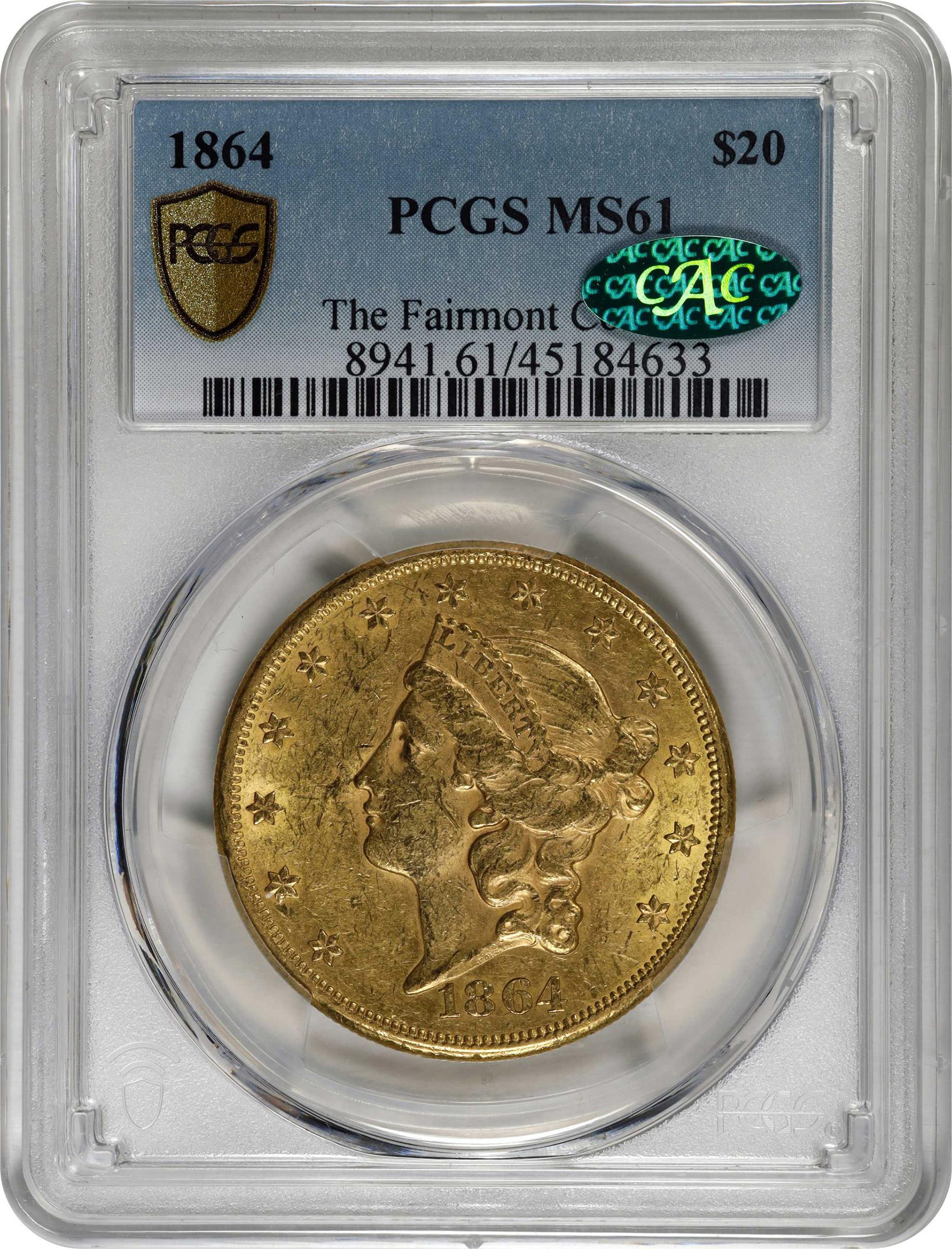 Collectors Corner - 1864 $20 MS61 PCGS - #57955842