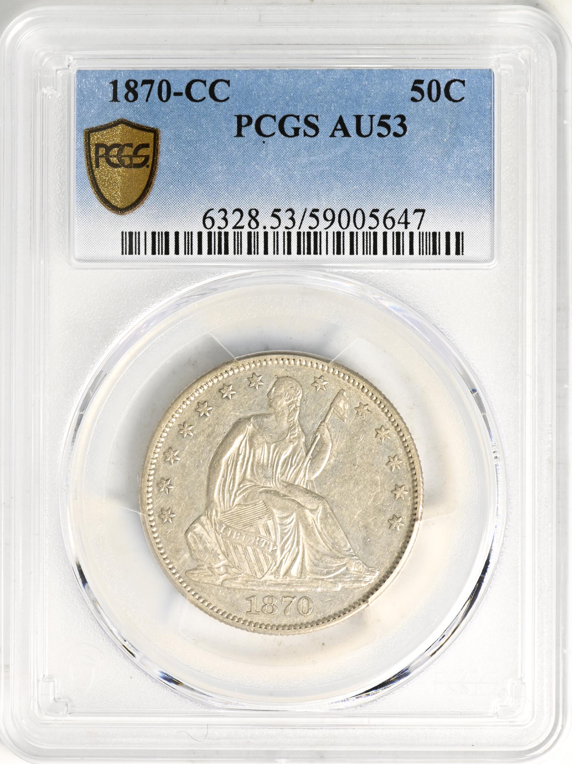 Collectors Corner - 1870-CC 50C AU53 PCGS - #69173953
